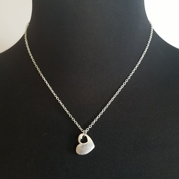 NRT | Jewelry | Nrt Silver Cut Out Heart Necklace | Poshmark